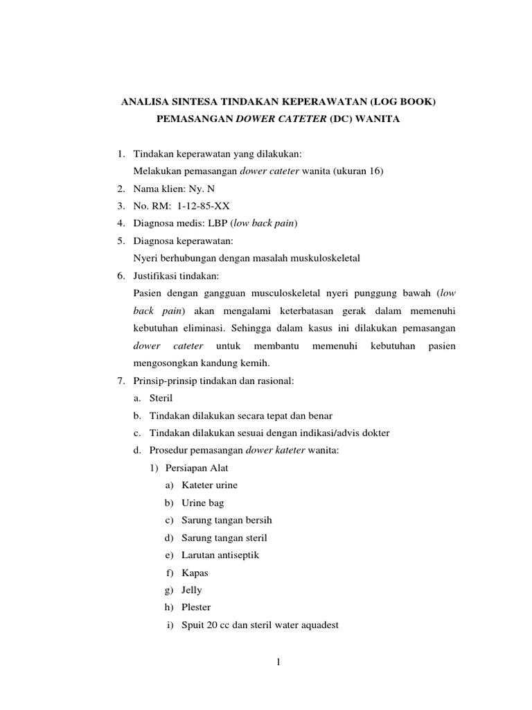 Pemasangan Dower Cateter (DC) | PDF | Griya & Taman | Kesehatan Holistik