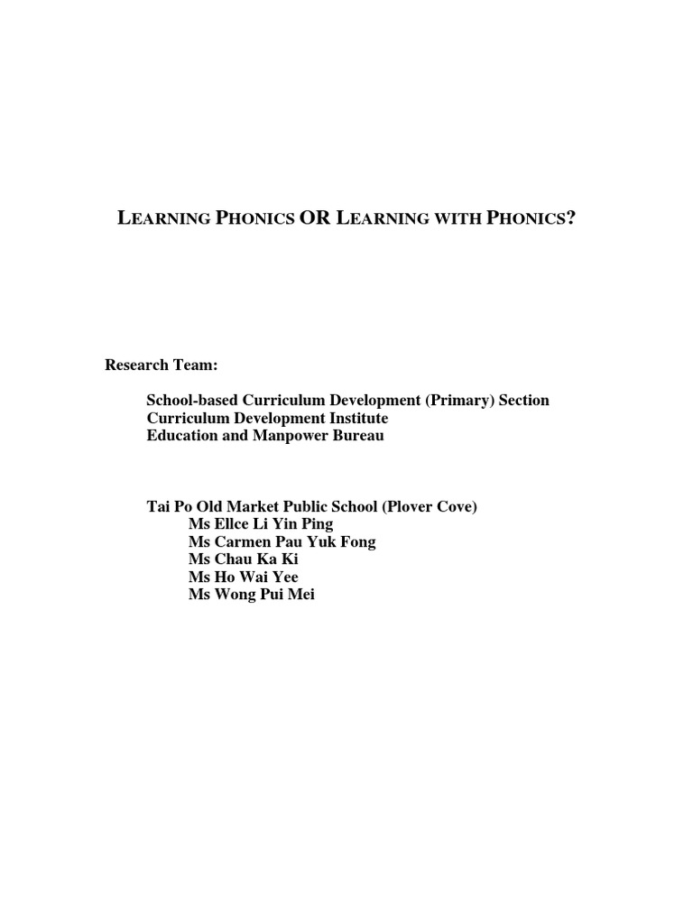 Phonics Pdf Pdf Phonics Reading Process