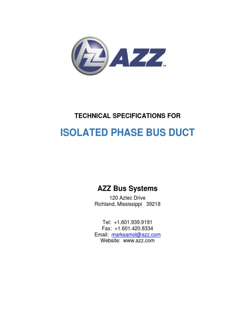 AZZ Isolated Phase Bus Technical Specification - 2016 | Download Free ...