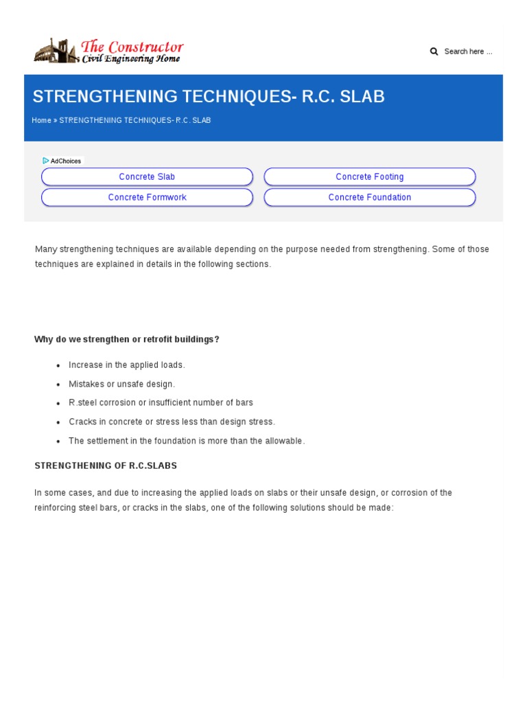 Theconstructor Org Structural Engg Strengthening Techniques R C Slab ...