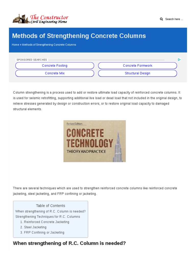 Theconstructor Org Structural Engg Strengthening Concrete Columns 1935 | PDF | Reinforced ...