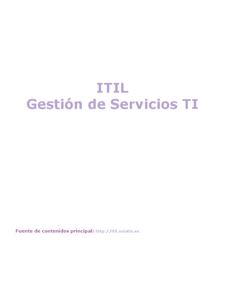 Itil | PDF | Itil | Mesa de ayuda