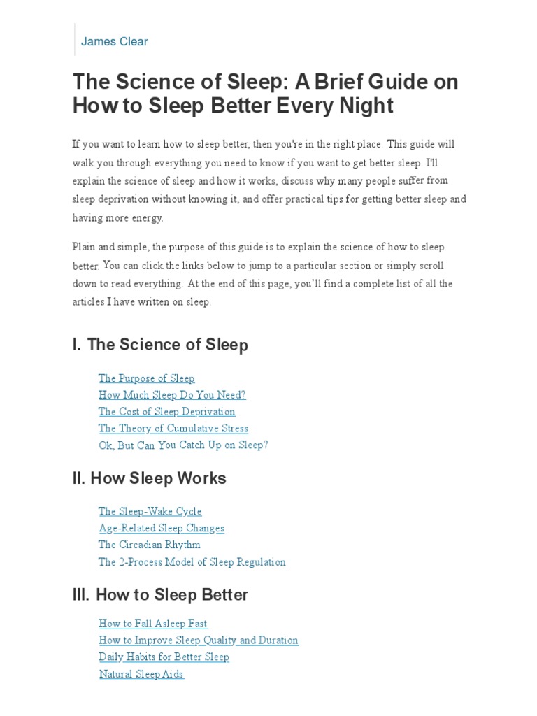 Science-Backed Sleep Improvement Guide | PDF | Circadian Rhythm | Sleep