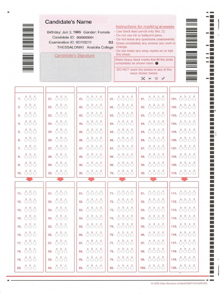 Celc-Celp Answer Form2 PDF | PDF