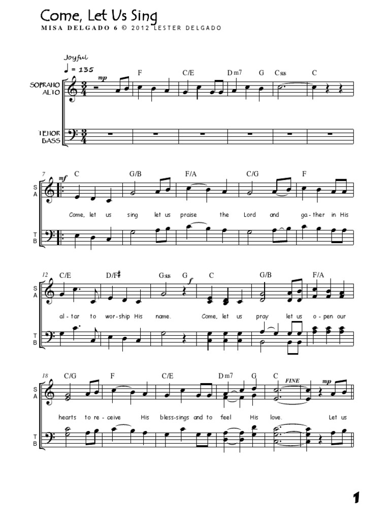 Come Let Us Sing | PDF | Musique pour chorale | Musique vocale