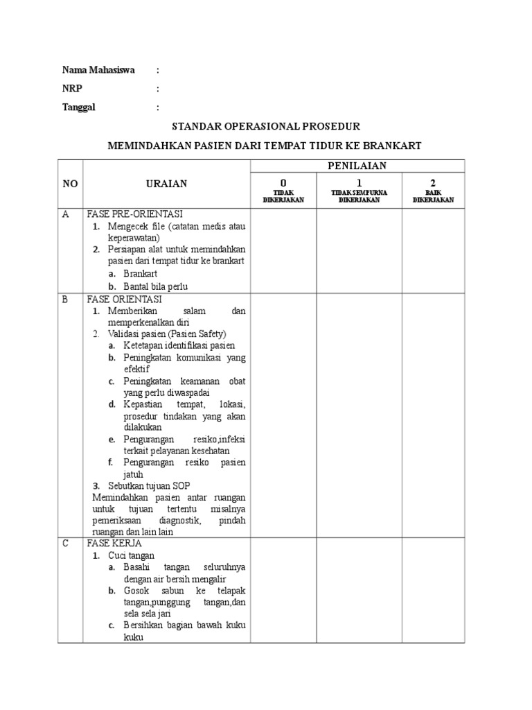 SOP Bed Making Dengan Ada Klien | PDF