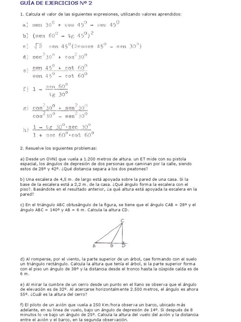 Ejer Trigono-1 | Descargar gratis PDF | Trigonometría | Funciones trigonométricas