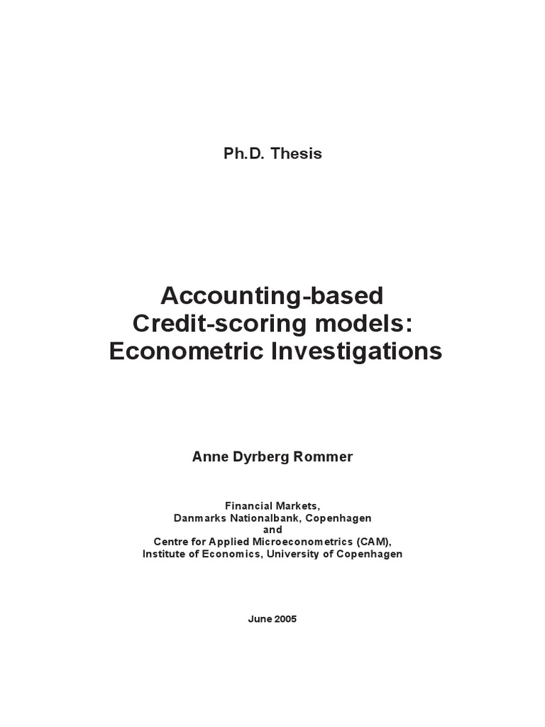 Accounting-Based Credit-Scoring Models: Econometric Investigations ...