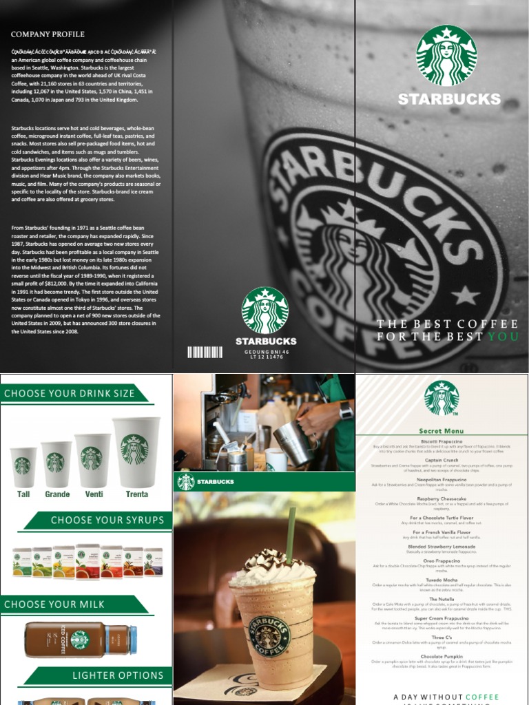Starbucks Brochure Inside PDF | PDF | Starbucks | Coffee