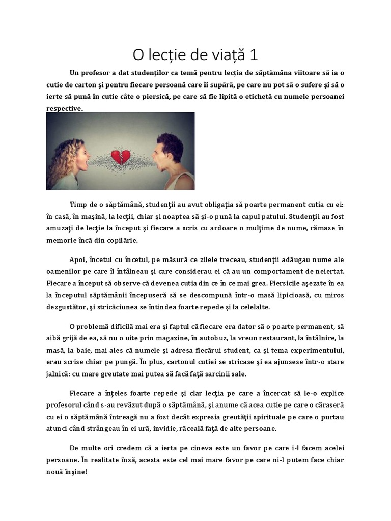 Lectii de Viata Dirigentie | PDF