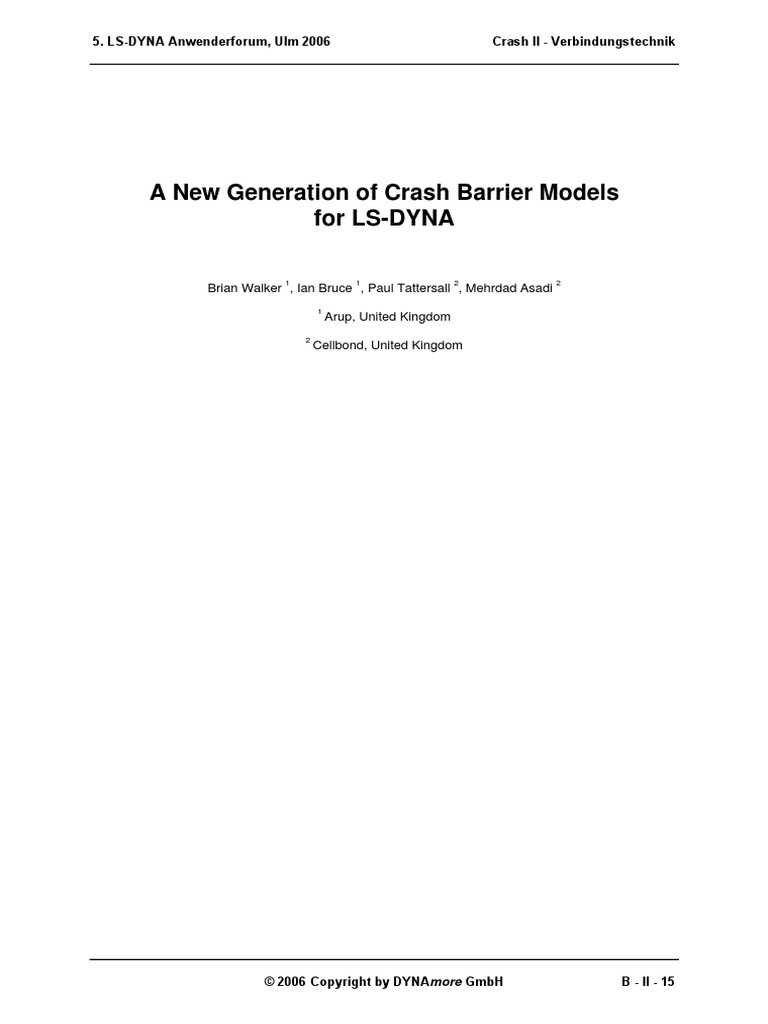 A New Generation of Crash Barrier Models For LS-DYNA | PDF | Stress ...