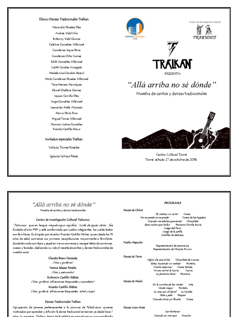 Diptico Tralkan | PDF | Bailes | Chile