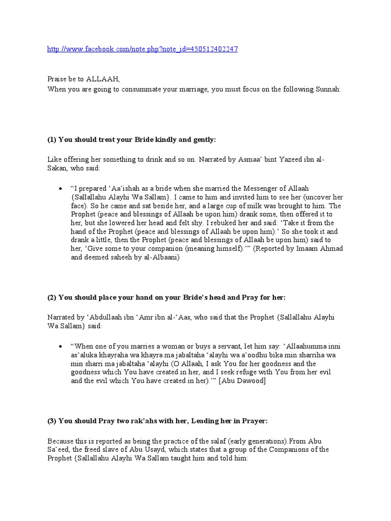 Consummating Marriage in Islam: Guidelines | PDF | Muhammad | God In Islam