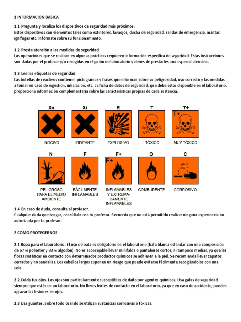 normas de seguridad para laboratorio de quimica | Laboratorios | Quemar