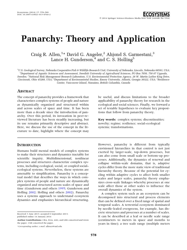 Panarchy | Download Free PDF | Ecological Resilience | Ecology