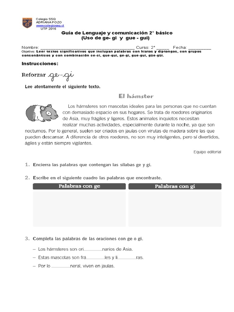 Guía de Ge-Gi, Gue-Gui | PDF