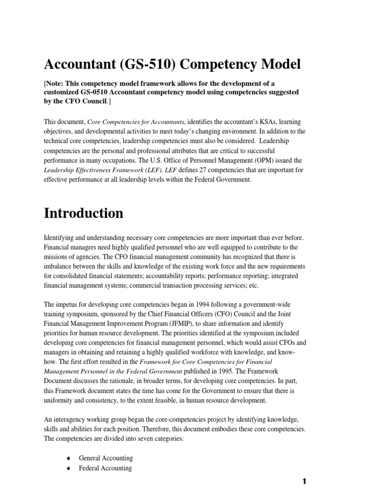 Accountant Core Competency Guide | PDF | Audit | Competence (Human ...