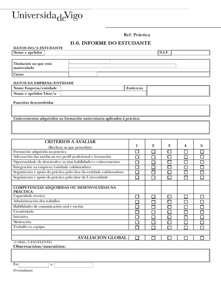 D6 Informe Estudante Pract PDF | PDF
