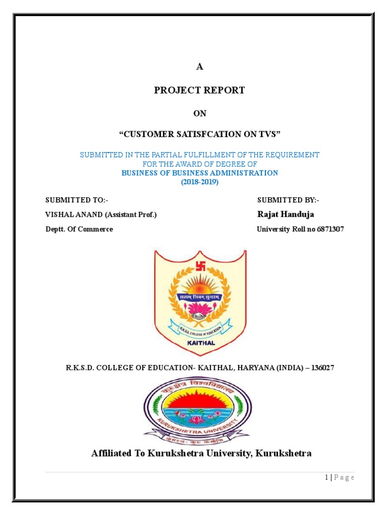 Rajatproject Report On Tvs | PDF | Consumer Behaviour | Customer ...