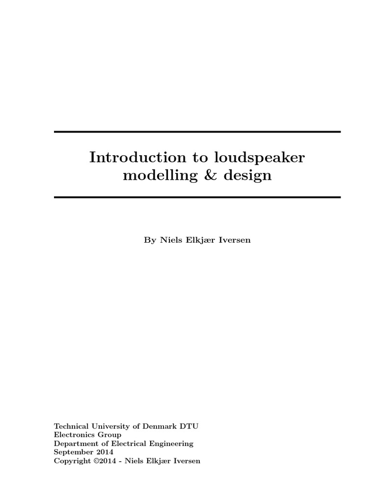 Introduction To Loudspeaker Modelling and Design | PDF | Loudspeaker ...
