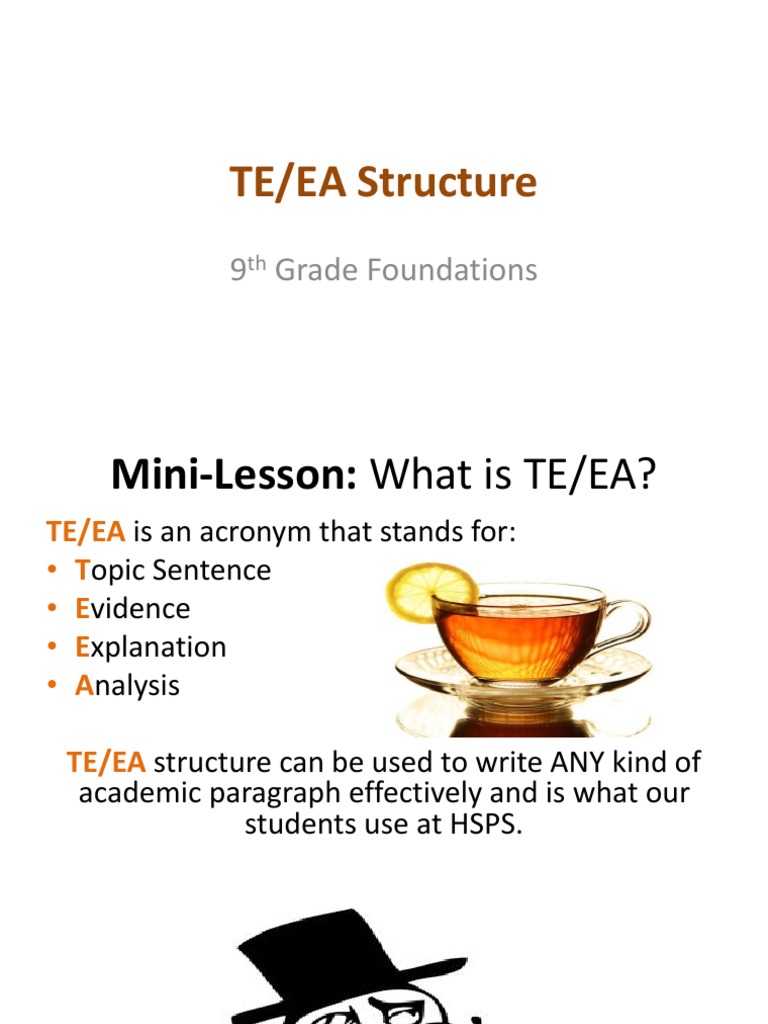 TE/EA Structure: 9 Grade Foundations | PDF