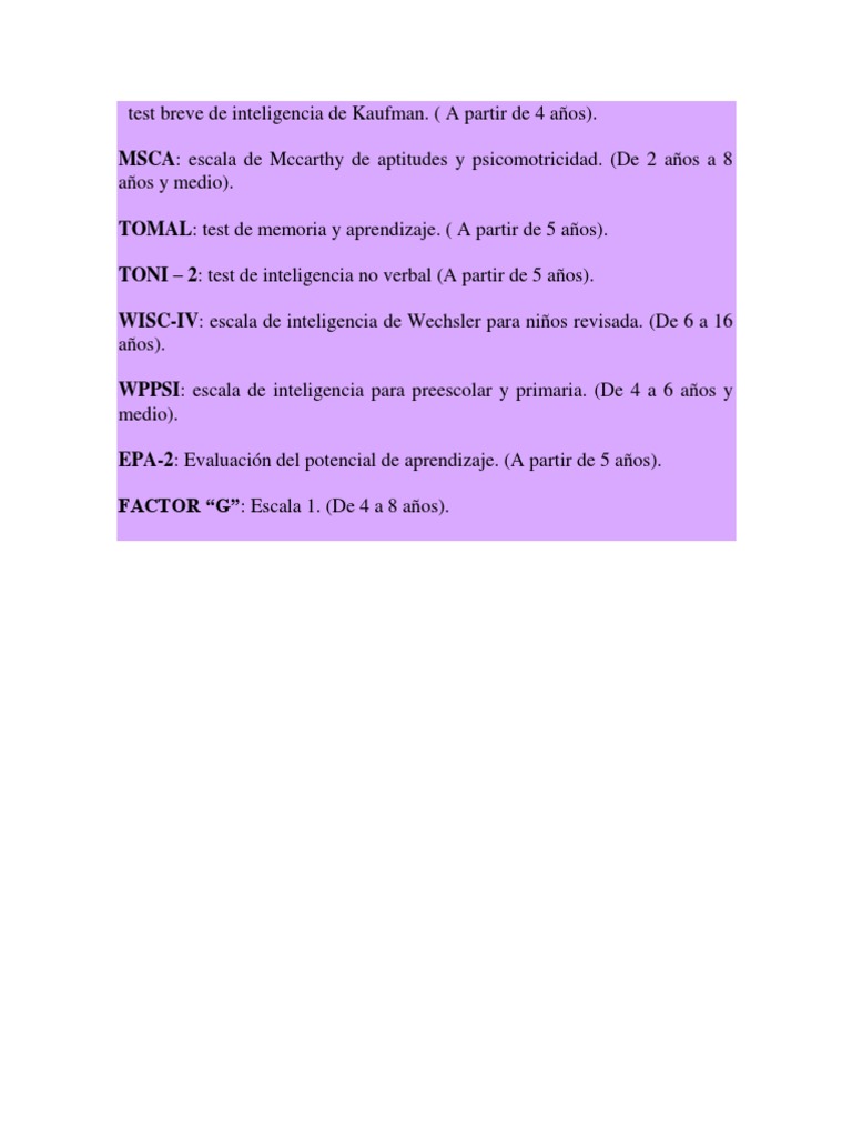 Test Breve de Inteligencia de Kaufman | PDF | Terapia cognitiva | Pruebas