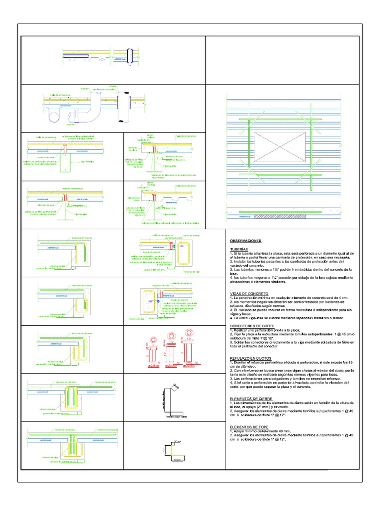 Detalles Constructivos Steel Deck PDF | PDF