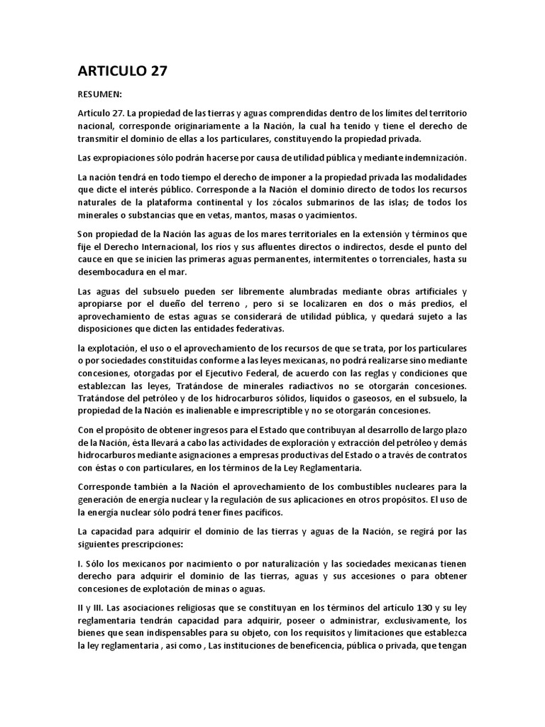 Articulo 27 | PDF | Propiedad | México