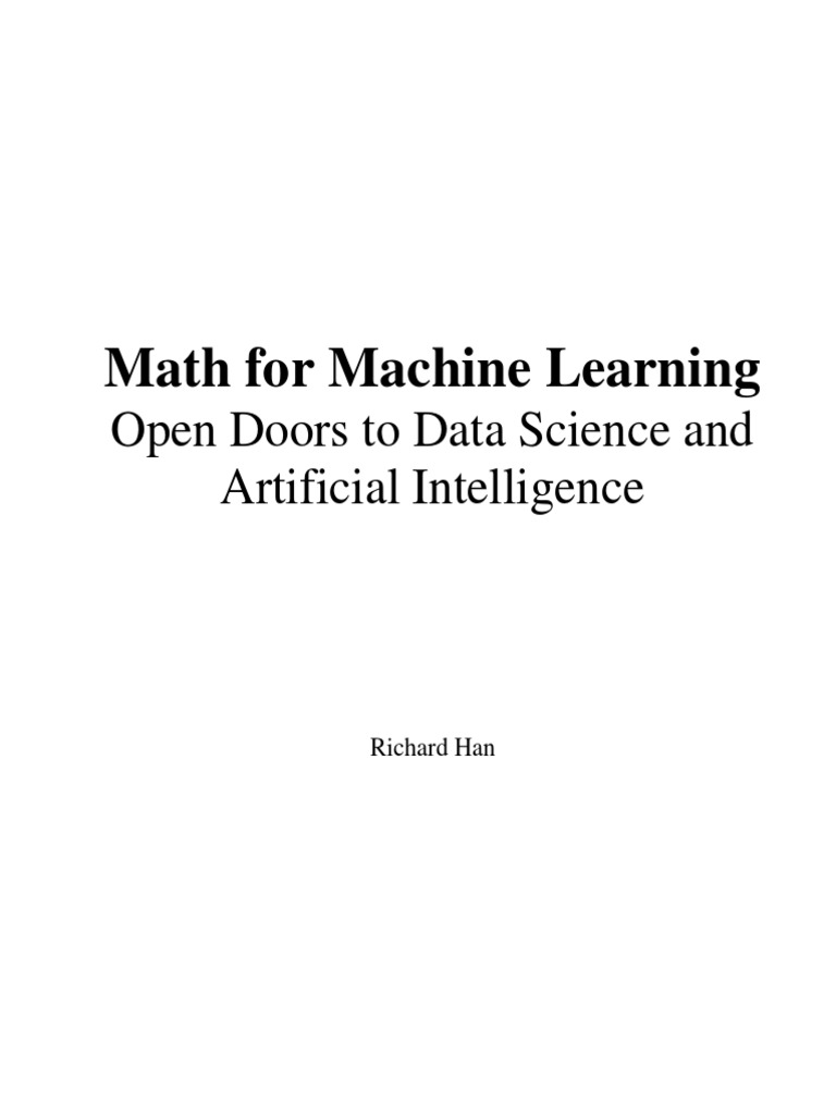 Math For Machine Learning Book Preview | PDF | Least Squares | Linear ...