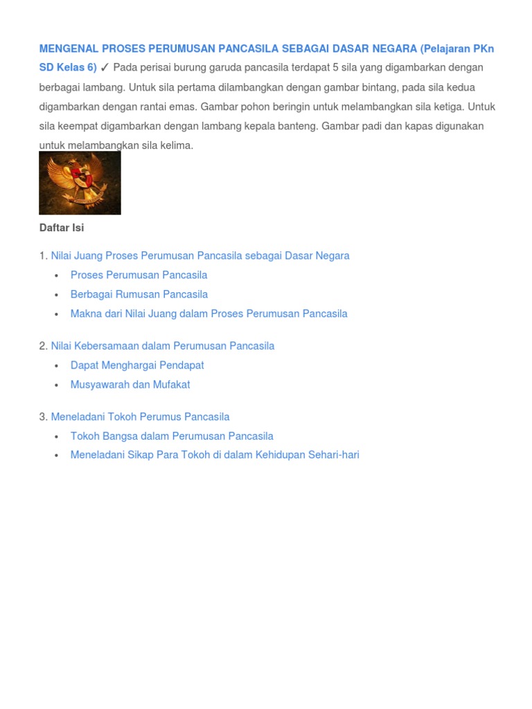 Contoh RPP PKN Kelas VI | PDF