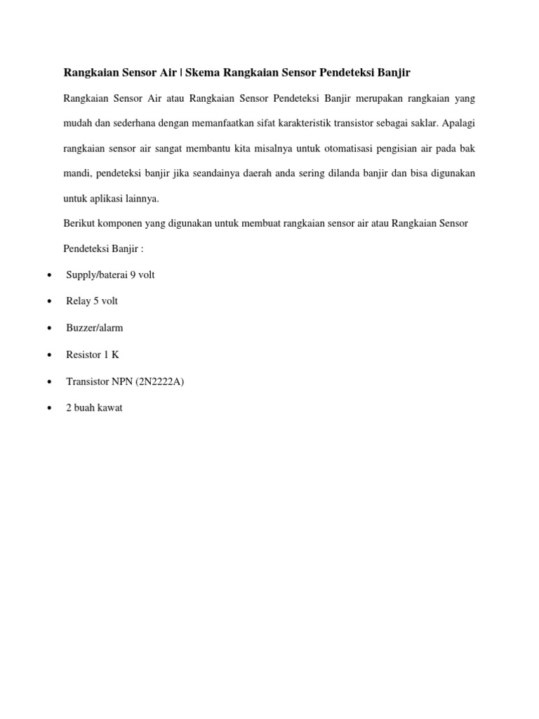 Sensor Air dan Pendeteksi Banjir | PDF