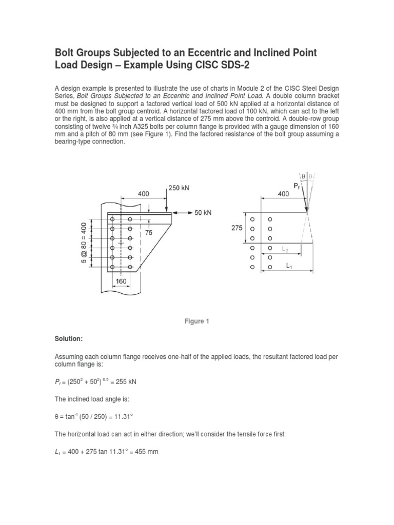 Bolt Groups Subjected To An Eccentric and Inclined Point Load Design | PDF