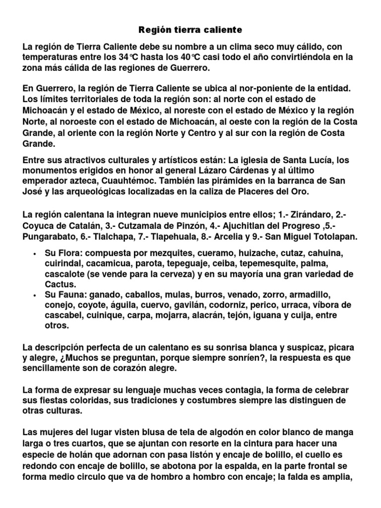 Región Tierra Caliente | PDF