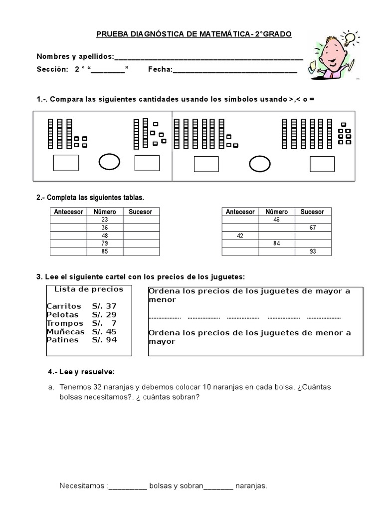 Diagnostic Math Test Provides Insight into Second Graders' Skills | PDF ...