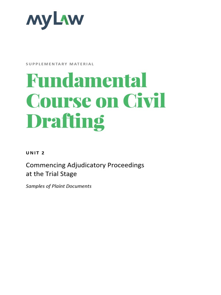 Sample Plaint Document Format | PDF | Lawsuit | Judiciaries