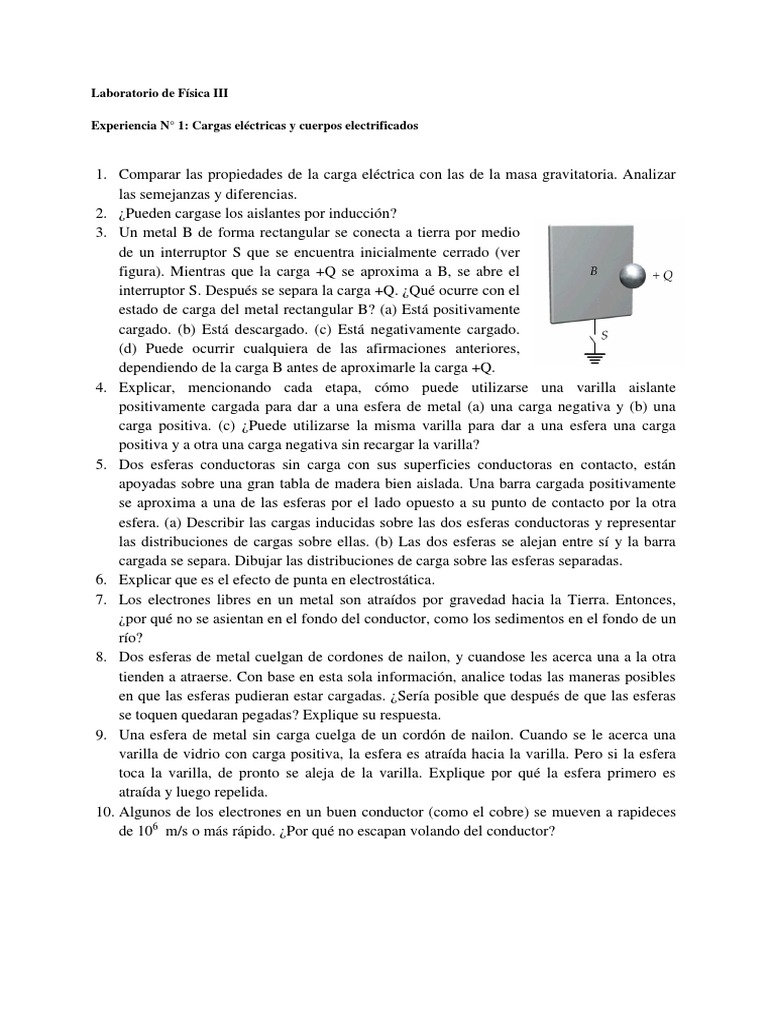 Preguntas Lab 1 | PDF | Rieles | Carga eléctrica