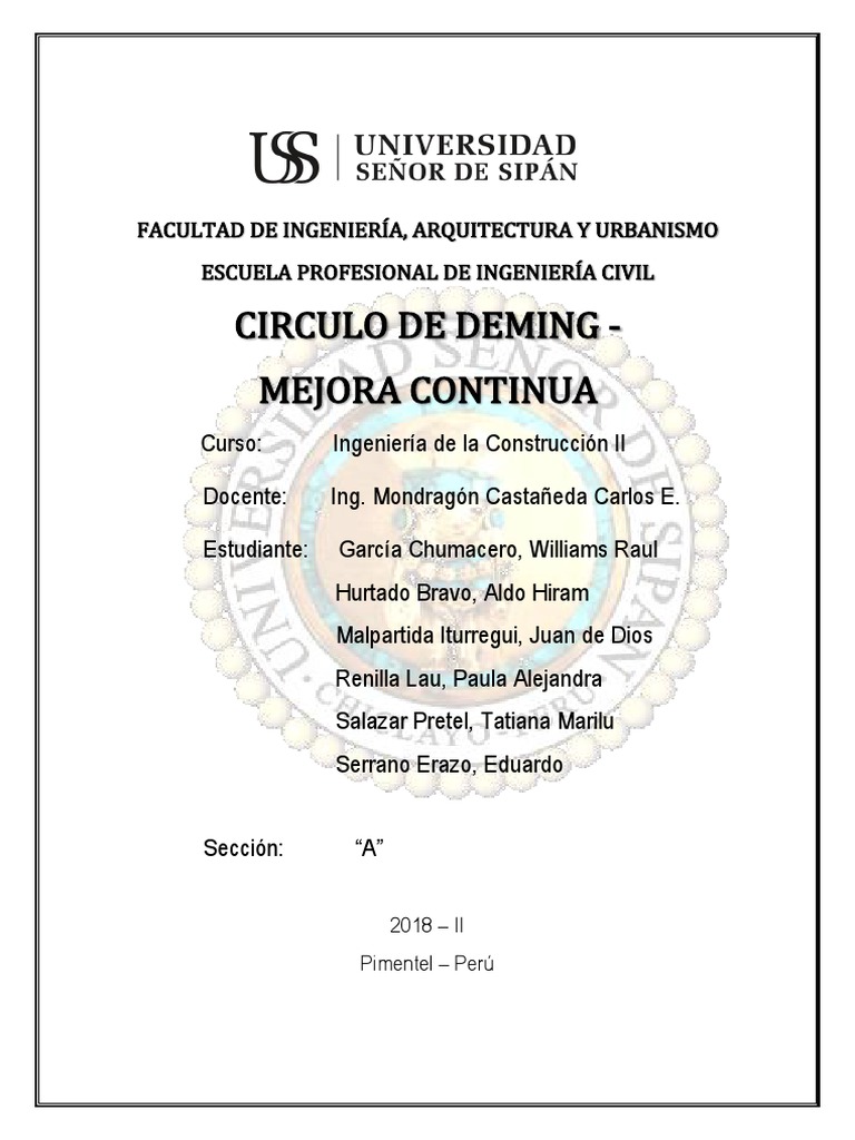 Circulo de Deming | PDF | Gestión de la calidad | Calidad (comercial)
