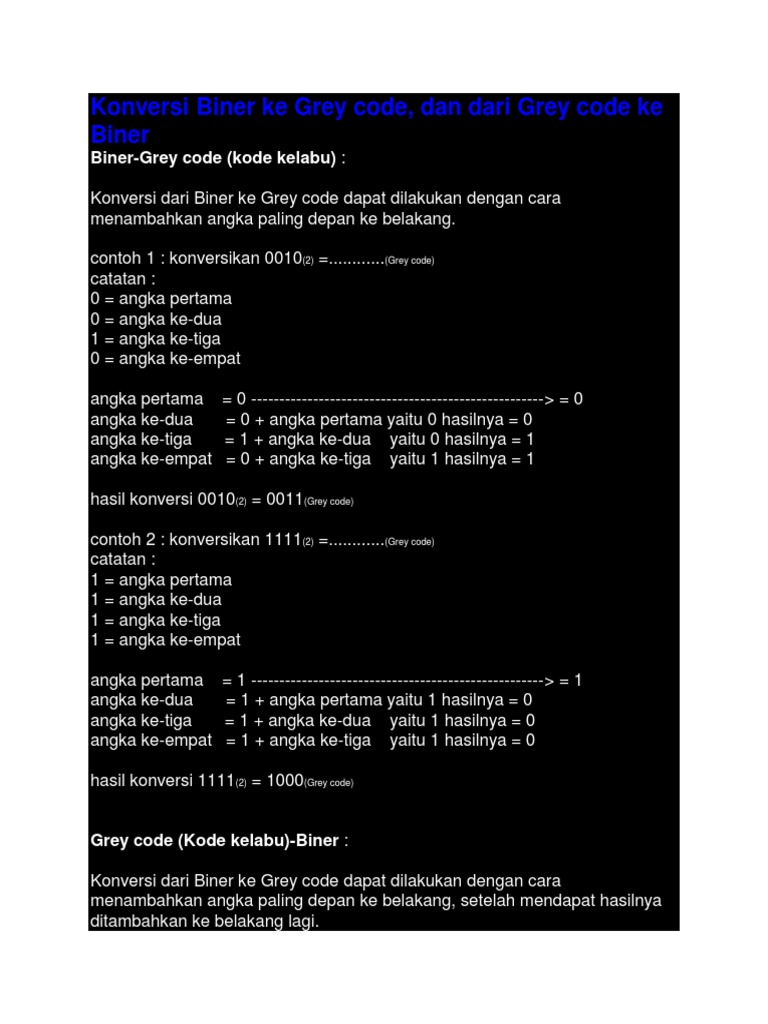 Konversi Biner Ke Grey Code | PDF