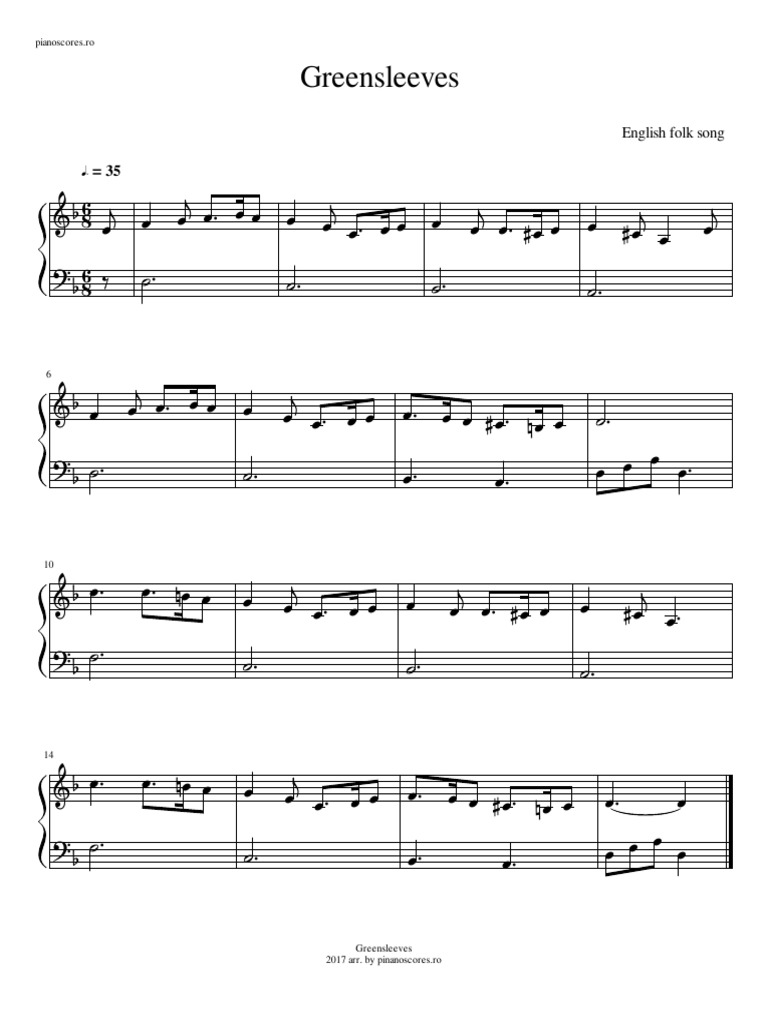 Greensleeves: English Folk Song | PDF