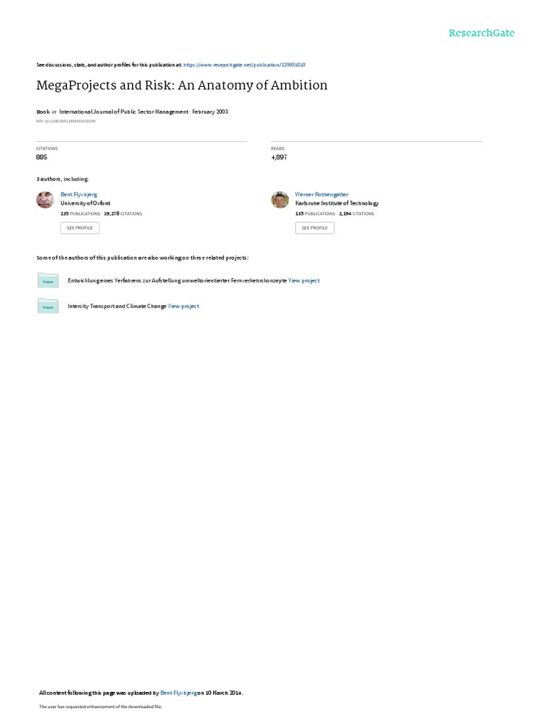 MegaProjects and Risk An Anatomy of Ambition. | PDF | Risk | Democracy