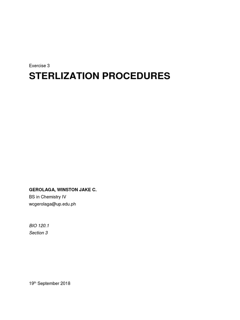 Sterilization Procedures | PDF | Sterilization (Microbiology ...
