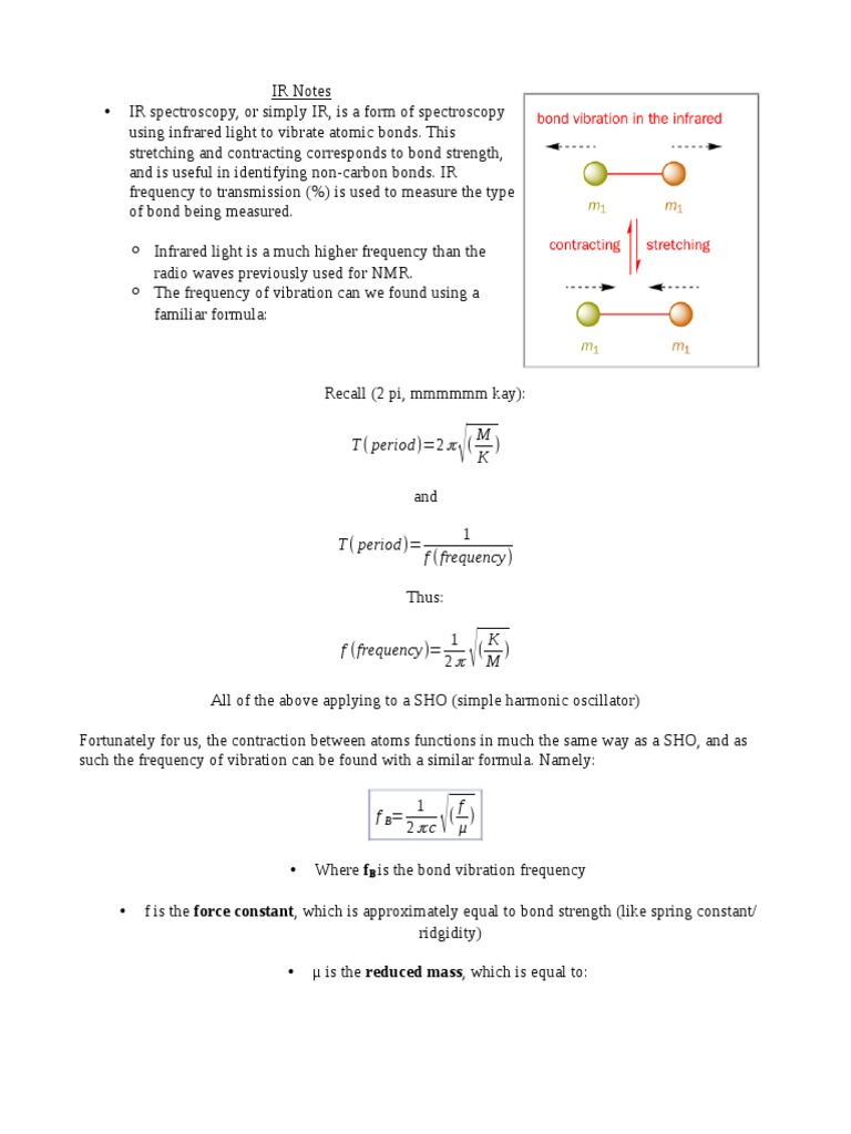 IR Notes | PDF | Infrared Spectroscopy | Chemical Bond