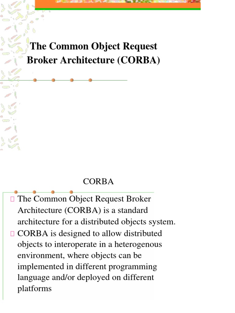 The Common Object Request Broker Architecture Corba Download Free Pdf Common Object