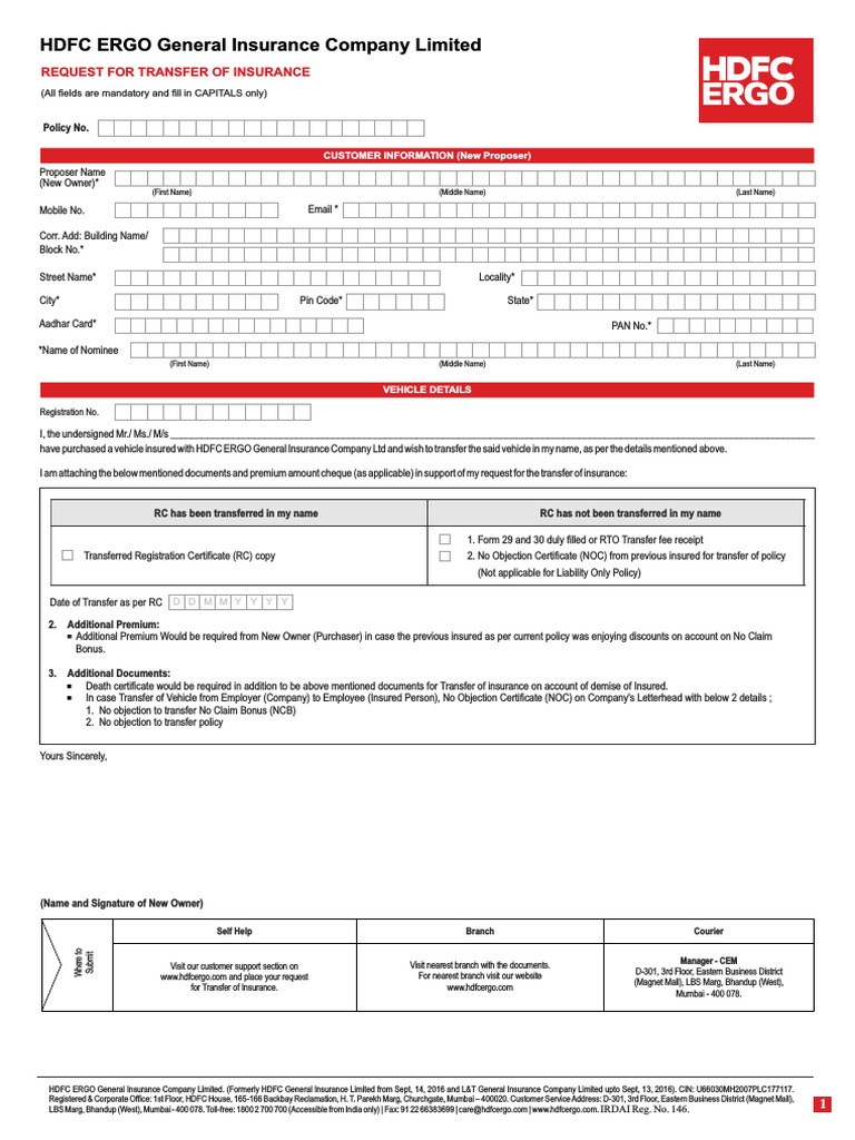 Transfer of Insurance Vehicle | PDF | Insurance | Service Industries