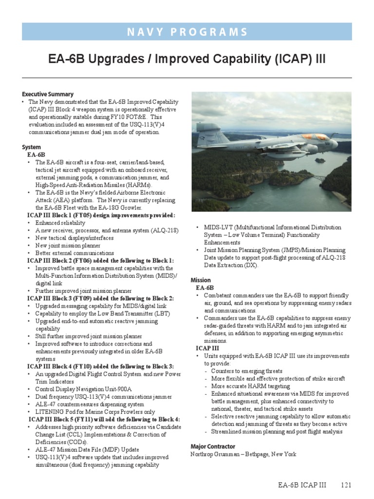 Navy EA-6B Upgrade Program Improves Capabilities | PDF | Military ...