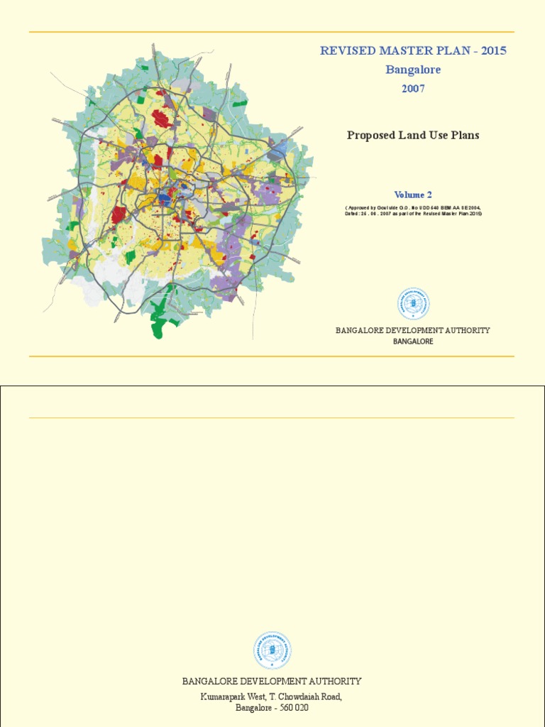 Bangalore Master Plan 2015 Extended Version 8.9 PDF | PDF