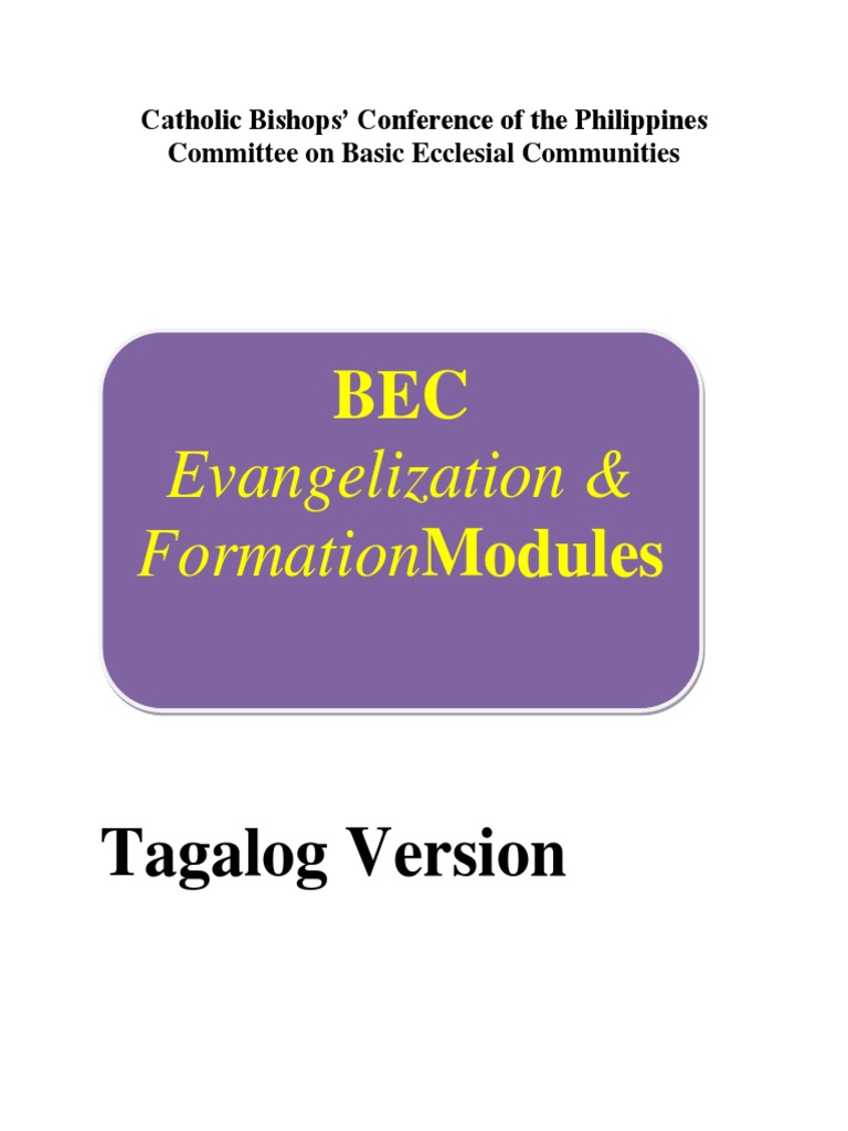 08.13.17 BEC Evangelization Formation Modules Tagalog | PDF