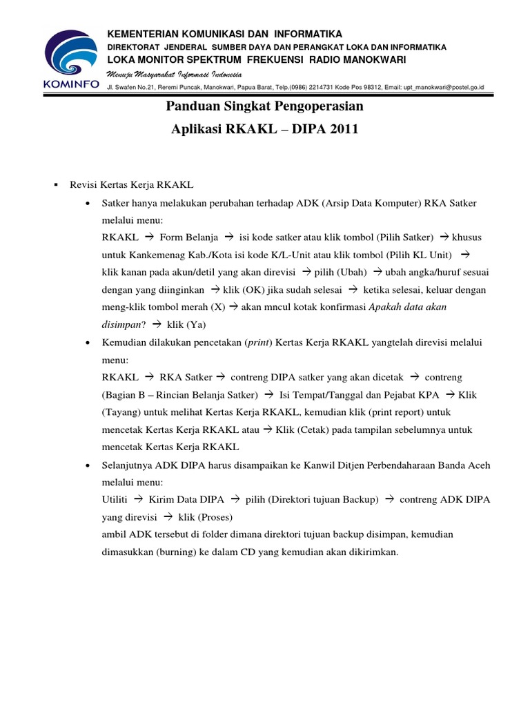 Panduan Revisi DIPA dan Surat Pernyataan | PDF | Sains & Matematika ...