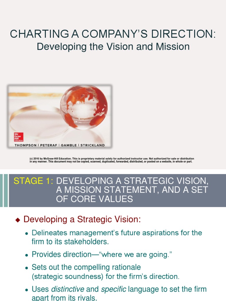Charting A Company'S Direction:: Developing The Vision and Mission ...
