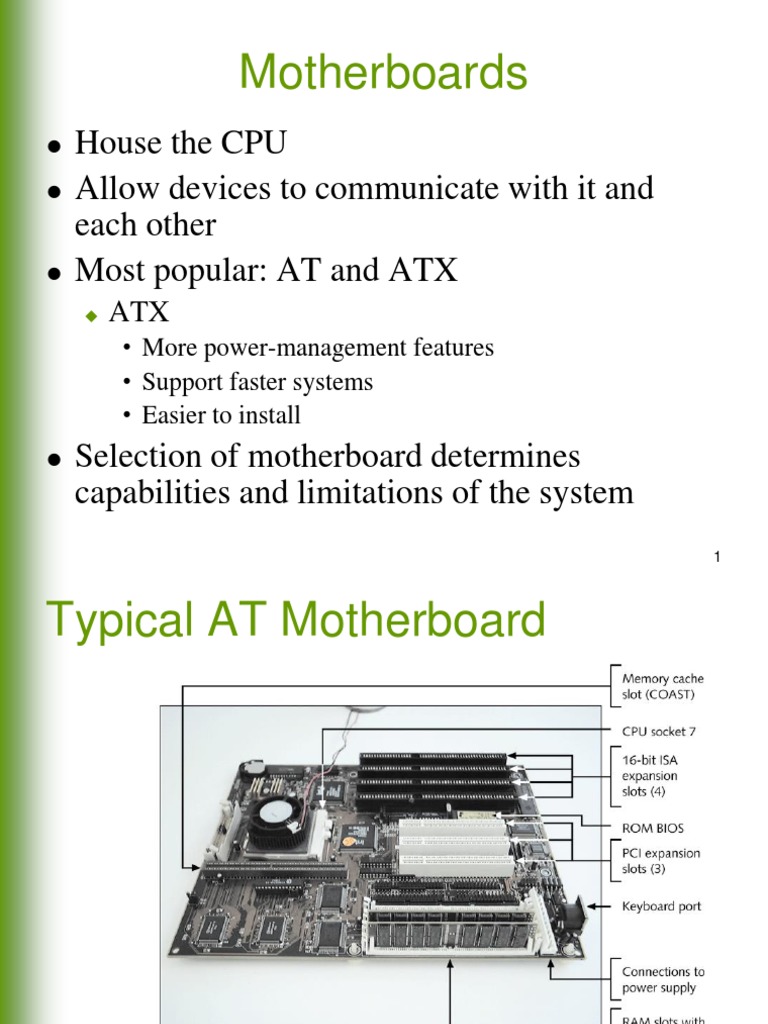 Motherboard PowerPoint | PDF | Central Processing Unit | Bios